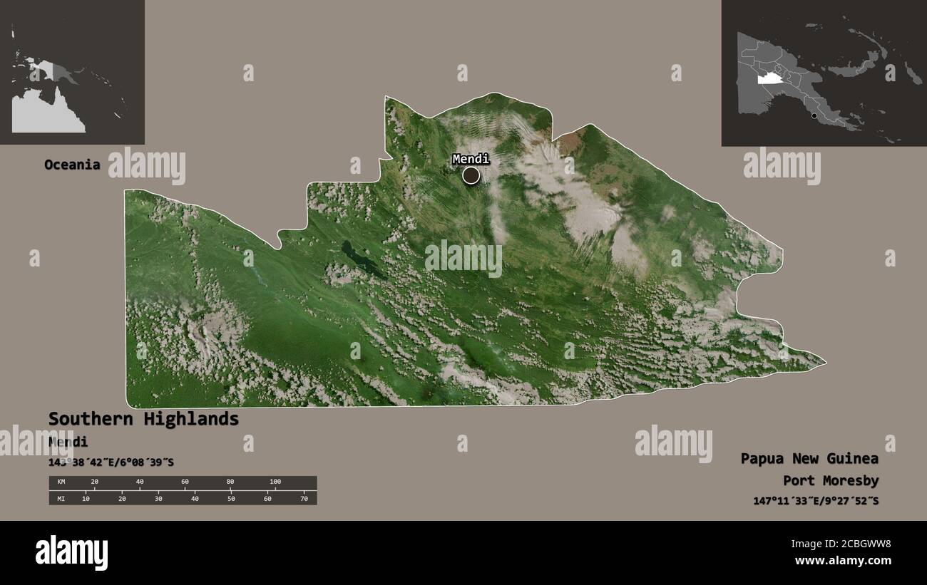 Shape of Southern Highlands, province of Papua New Guinea, and its ...