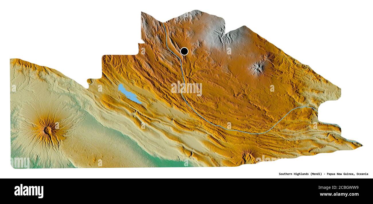 Shape of Southern Highlands, province of Papua New Guinea, with its ...