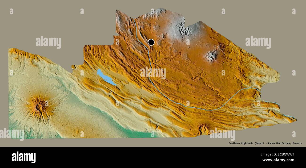 Shape of Southern Highlands, province of Papua New Guinea, with its ...