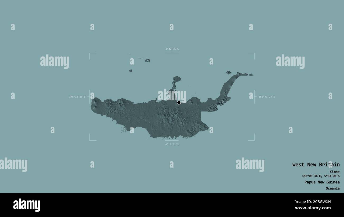 Area of West New Britain, province of Papua New Guinea, isolated on a ...