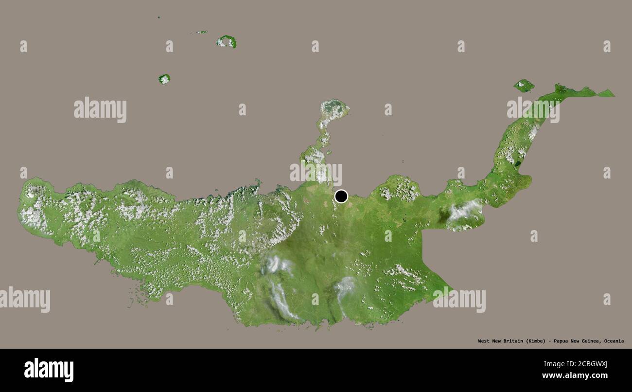 Shape of West New Britain, province of Papua New Guinea, with its ...