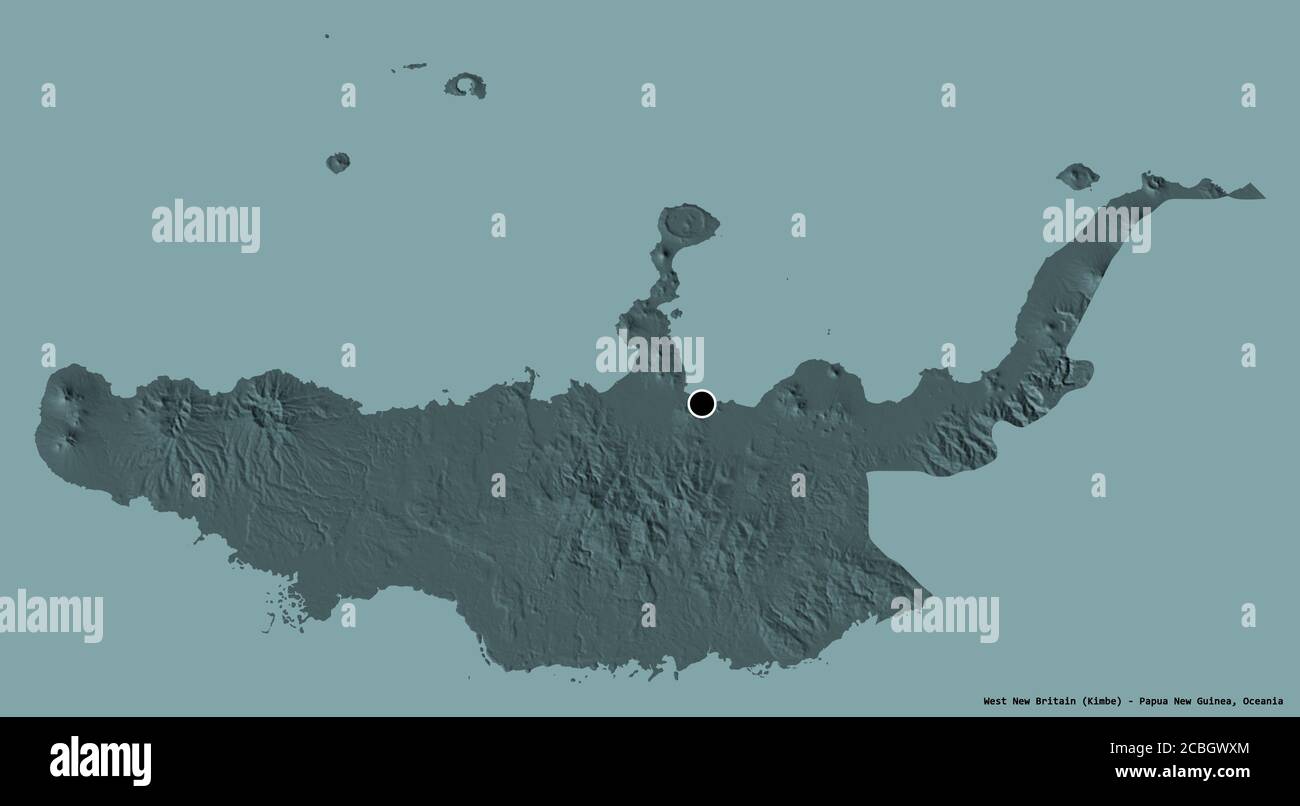 Shape of West New Britain, province of Papua New Guinea, with its ...