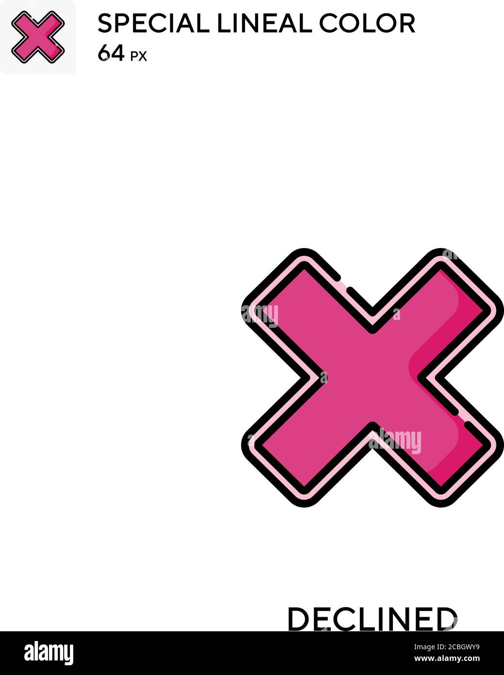 Declined special lineal color vector icon. Declined icons for your ...