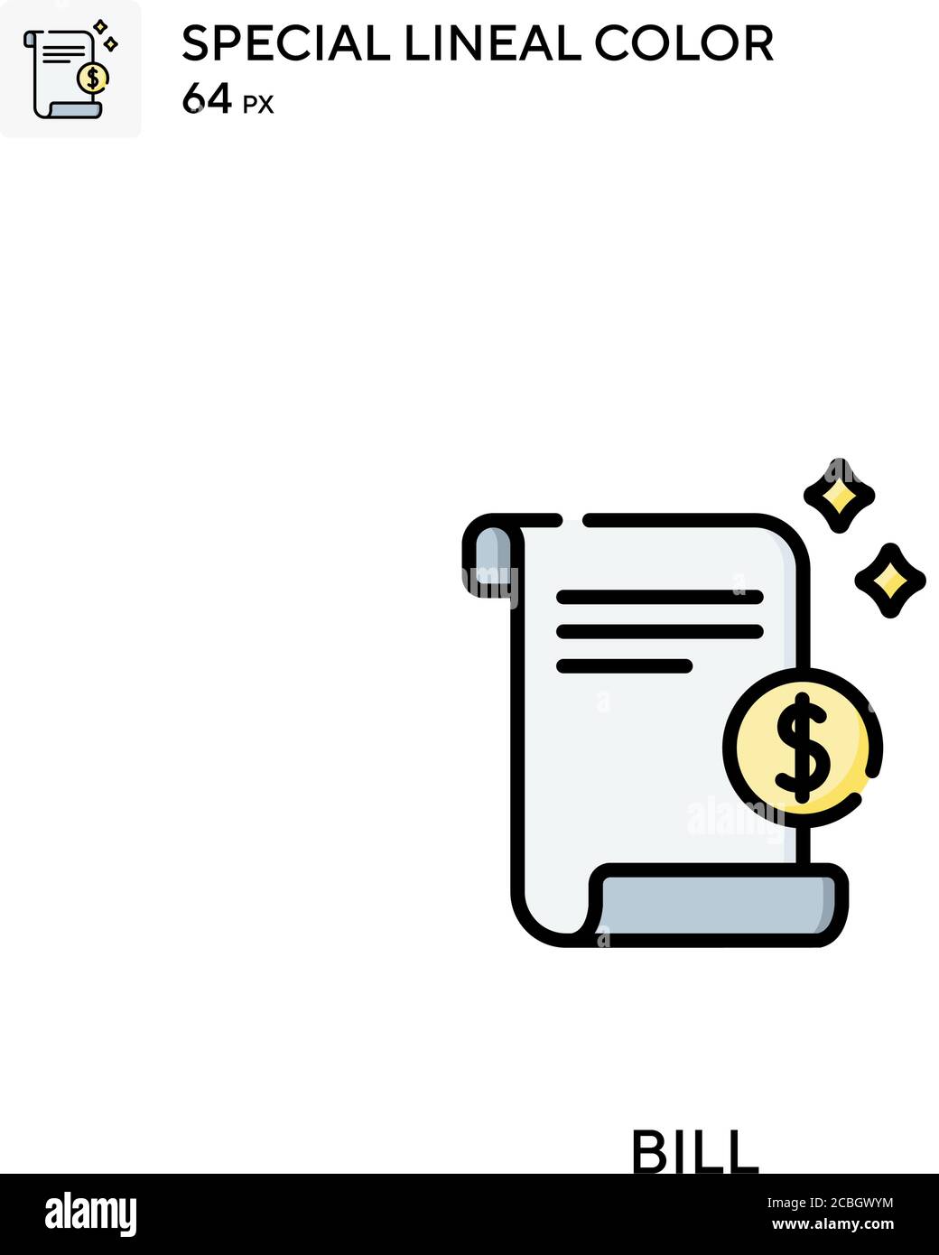 Bill special lineal color vector icon. Bill icons for your business ...