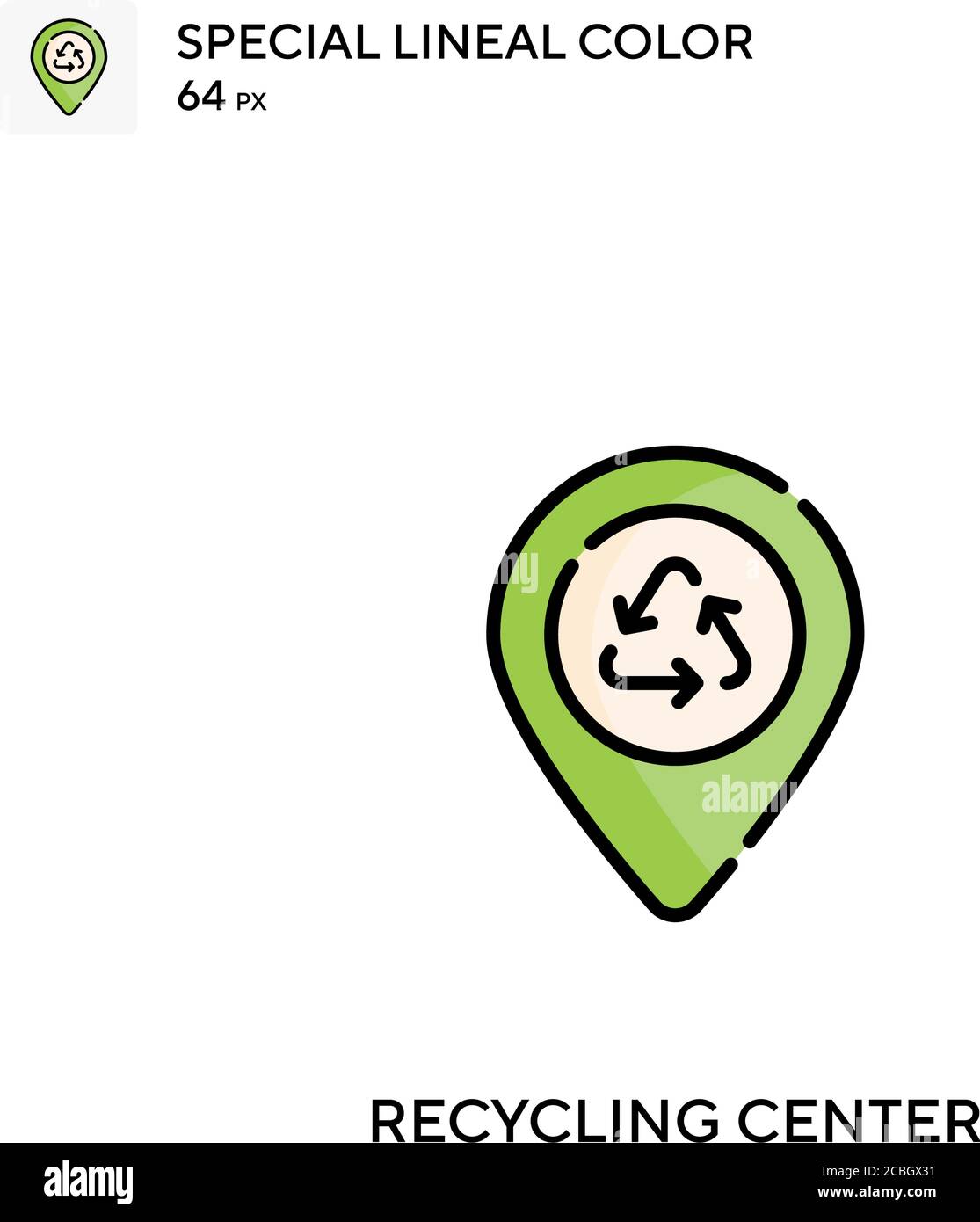 Recycling center special lineal color vector icon. Recycling center ...