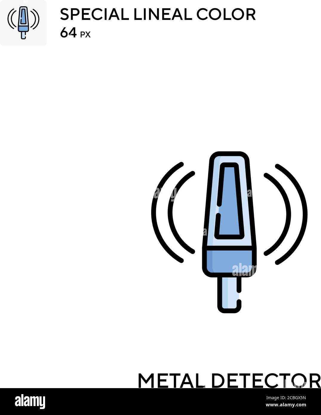 Metal detector special lineal color vector icon. Metal detector icons ...