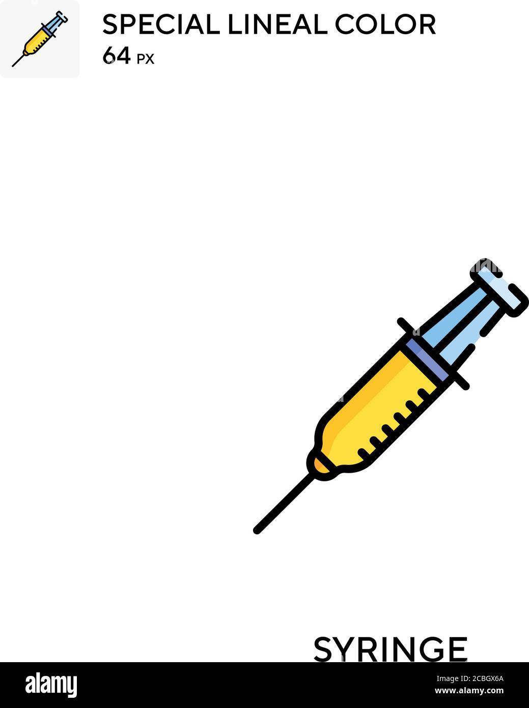 Syringe special lineal color vector icon. Syringe icons for your ...