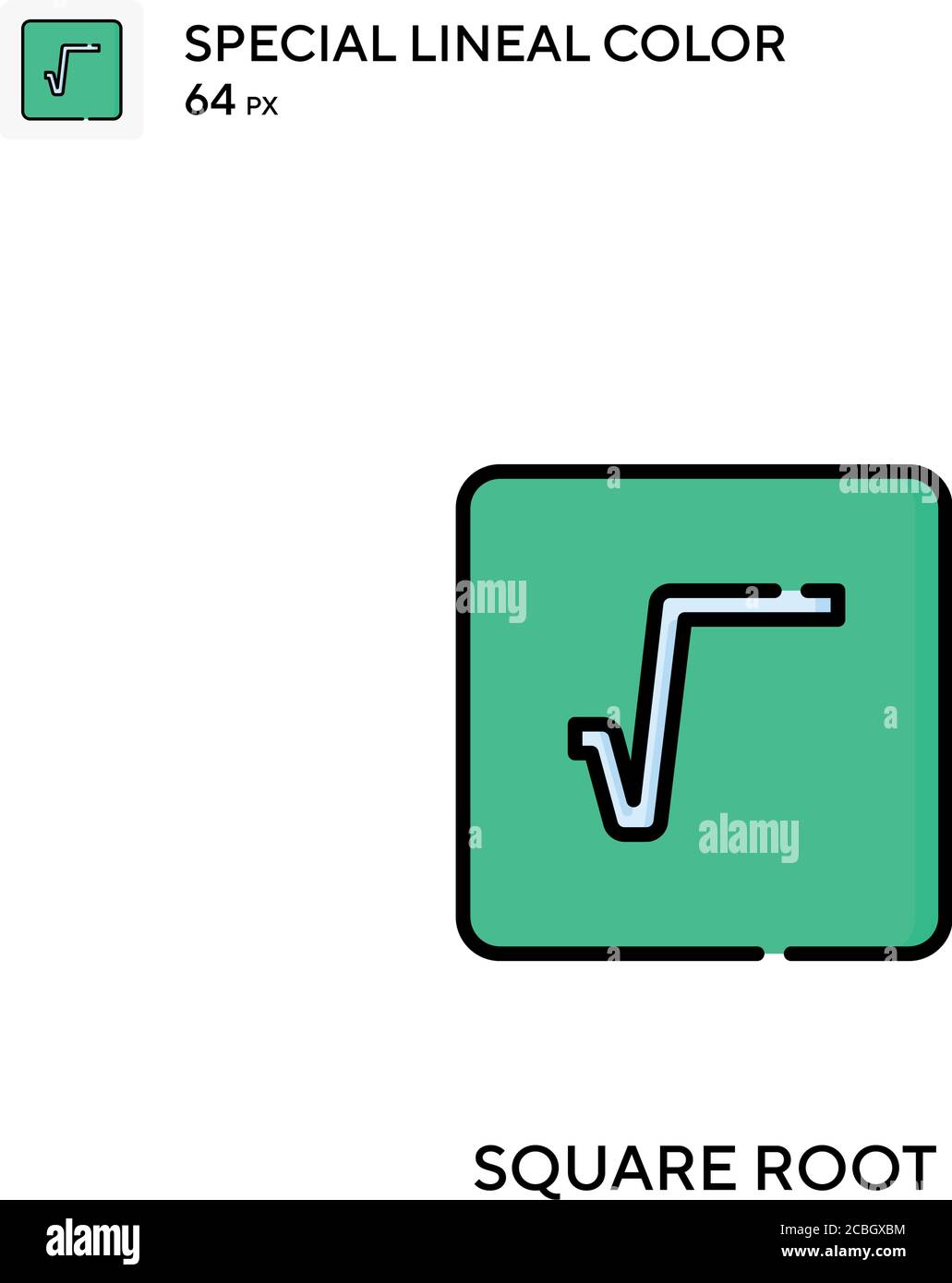 Square root special lineal color vector icon. Square root icons for your business project Stock ...