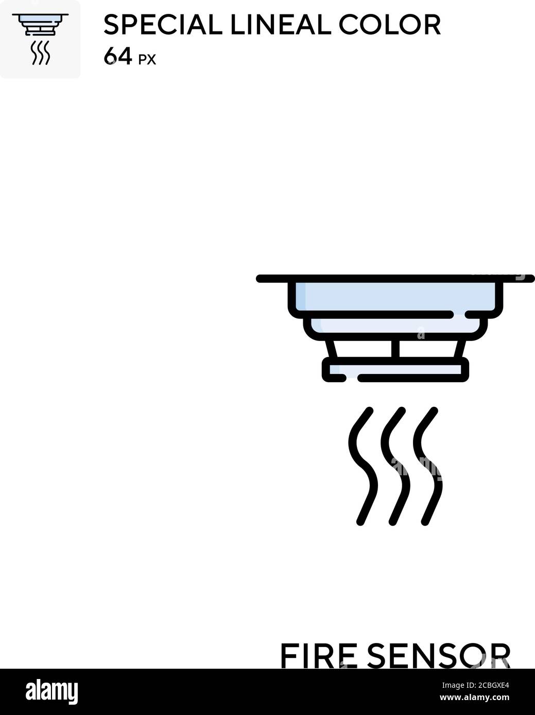 Fire sensor special lineal color vector icon. Fire sensor icons for ...
