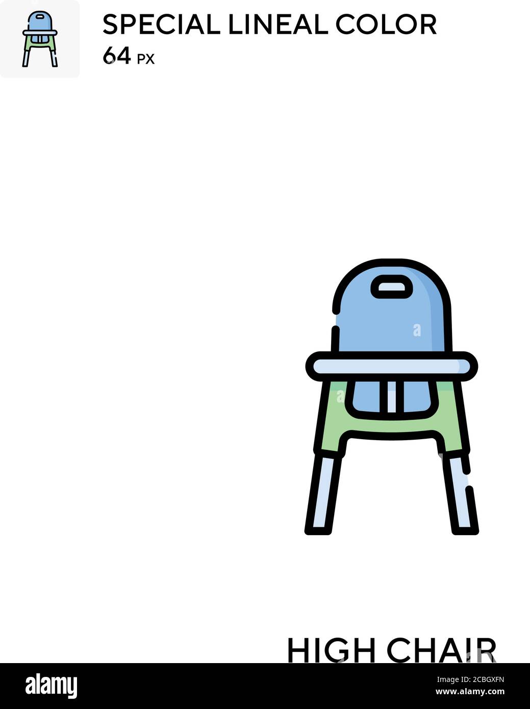 High chair special lineal color vector icon. High chair icons for your ...