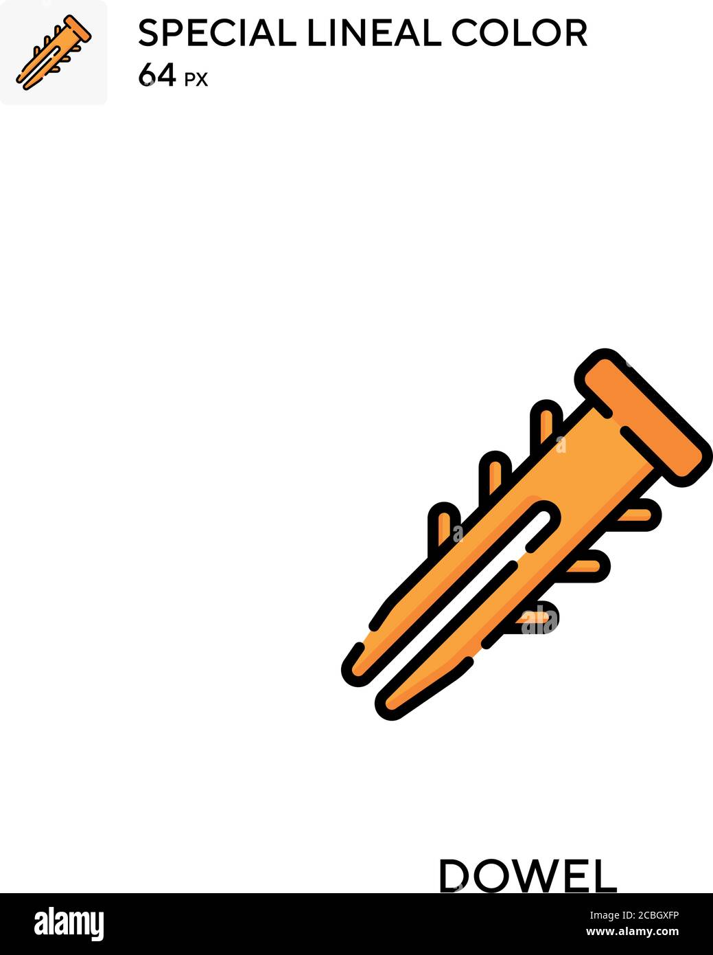 Dowel special lineal color vector icon. Dowel icons for your business ...