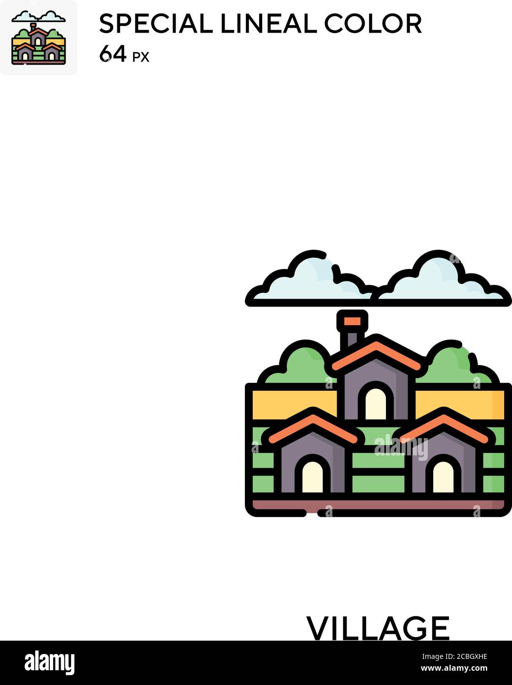 Village special lineal color vector icon. Village icons for your ...