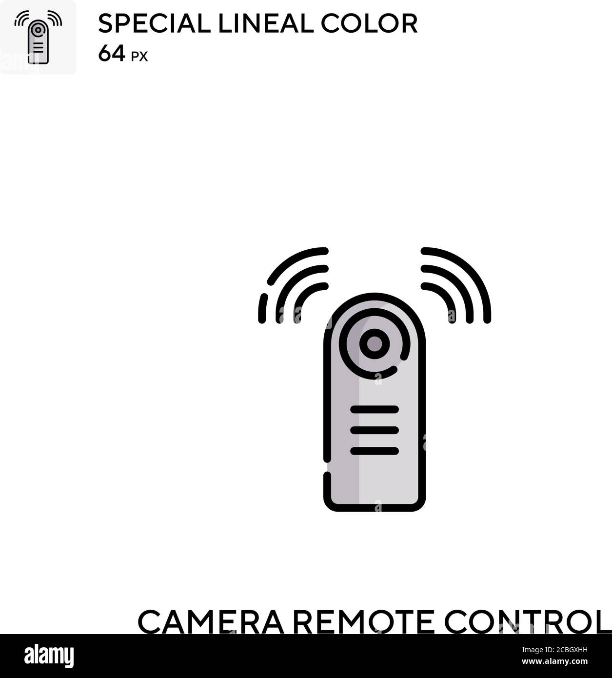 Camera remote control special lineal color vector icon. Camera remote ...