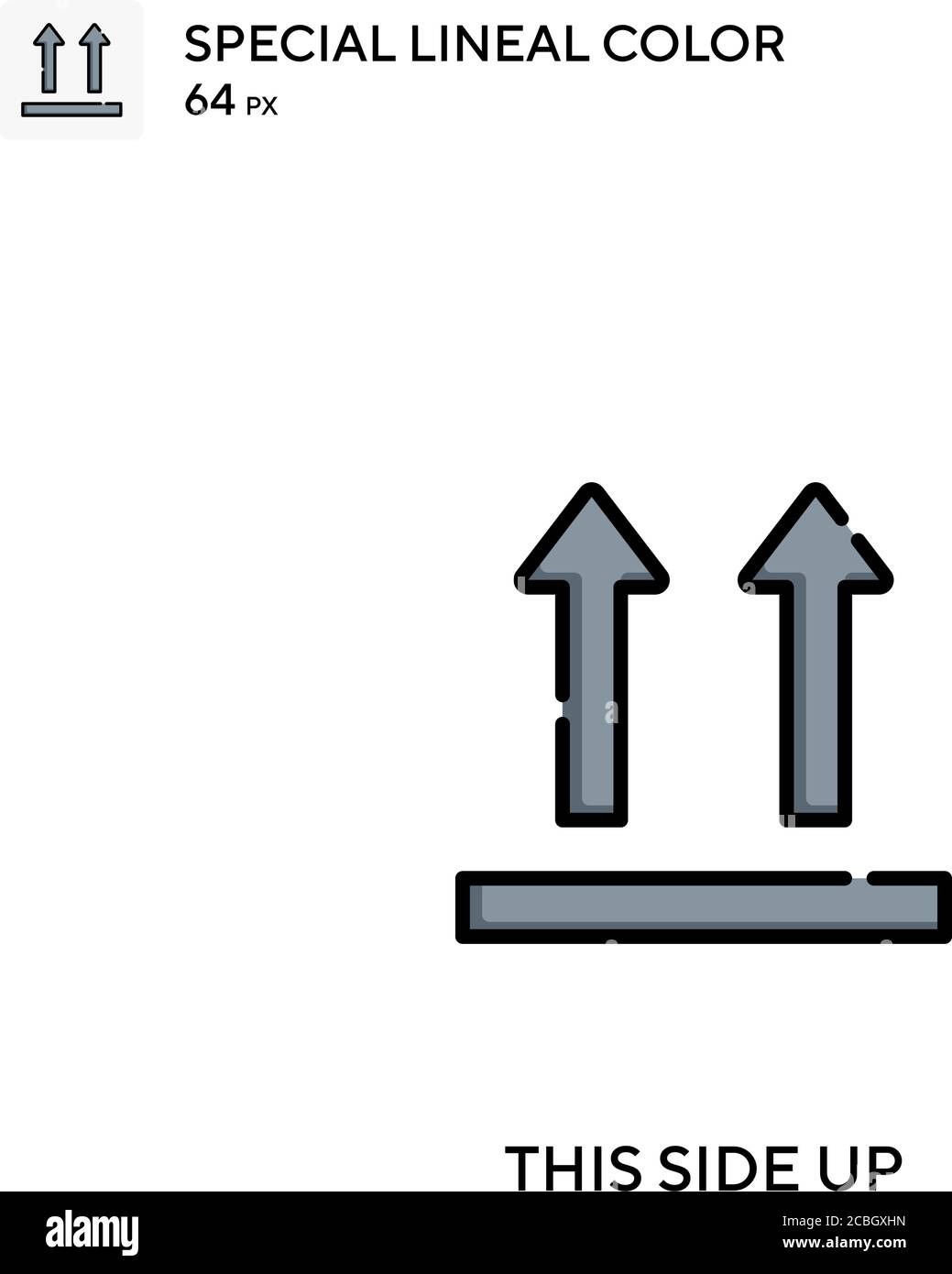 This side up special lineal color vector icon. This side up icons for ...