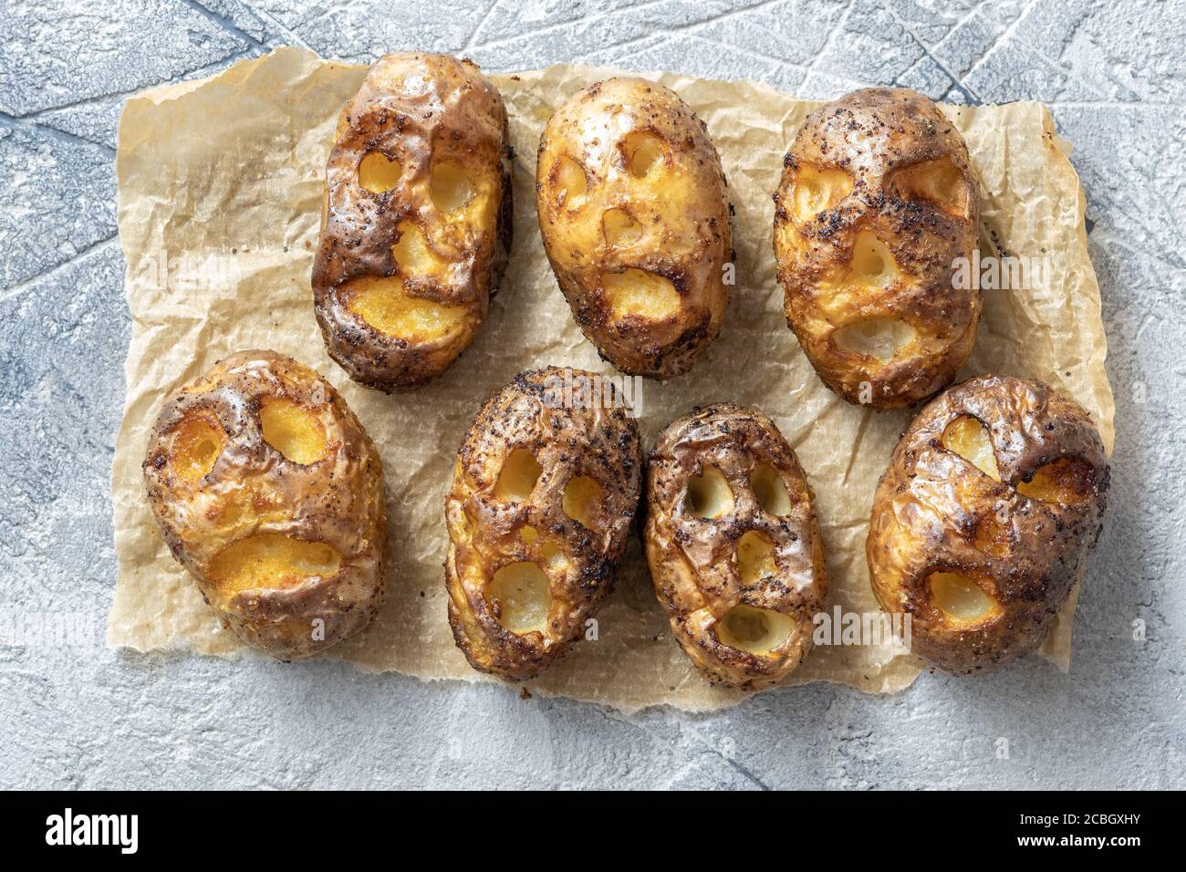 scary potato heads for Halloween Stock Photo - Alamy