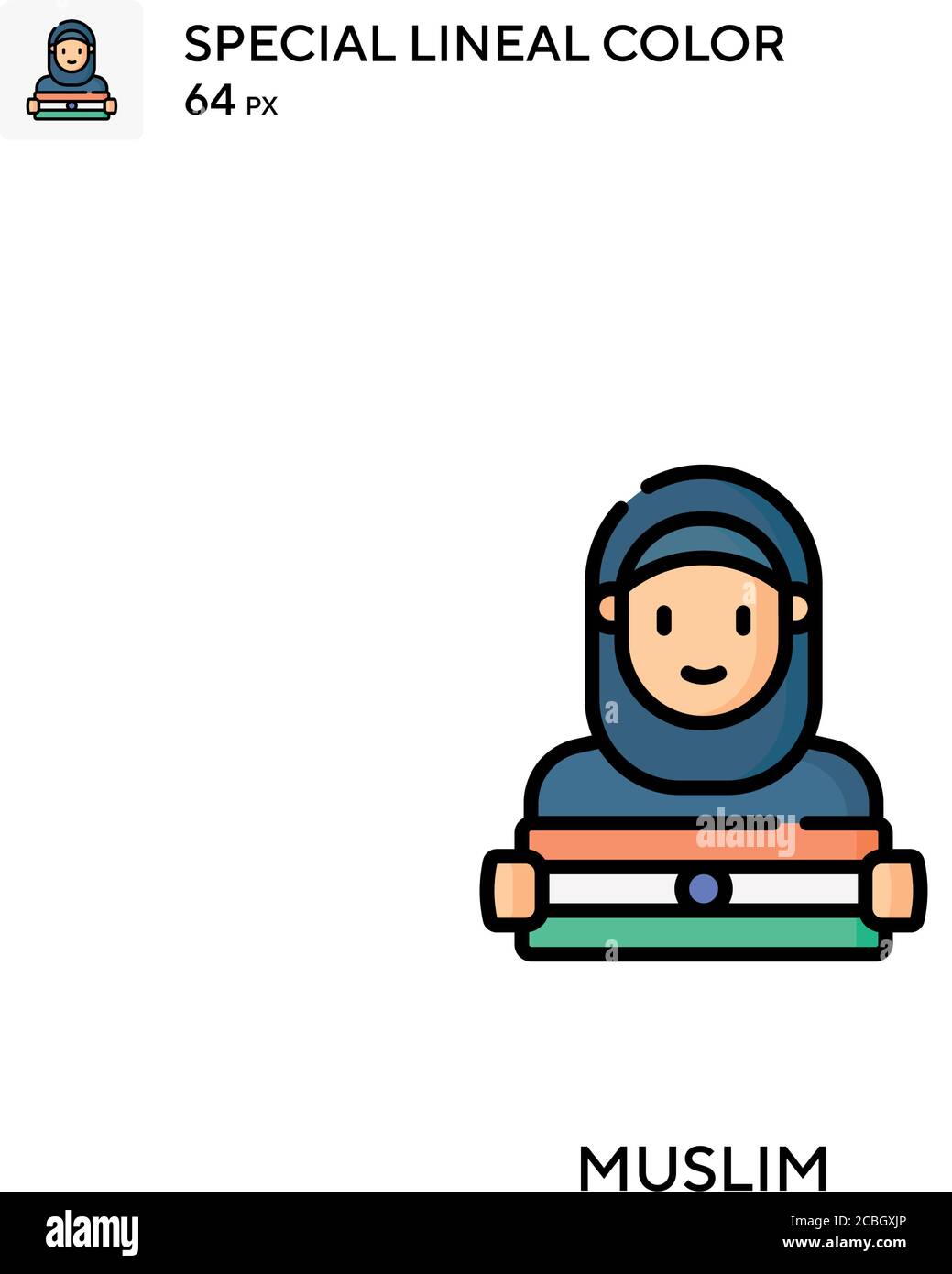 Muslim special lineal color vector icon. Muslim icons for your business ...