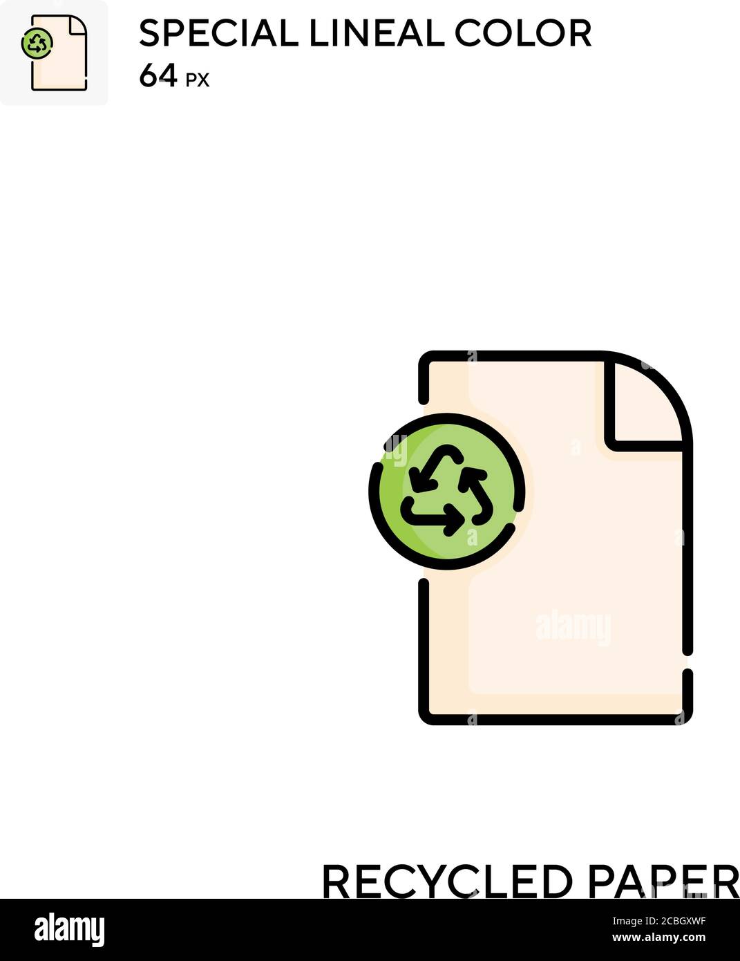 Recycled paper special lineal color vector icon. Recycled paper icons ...
