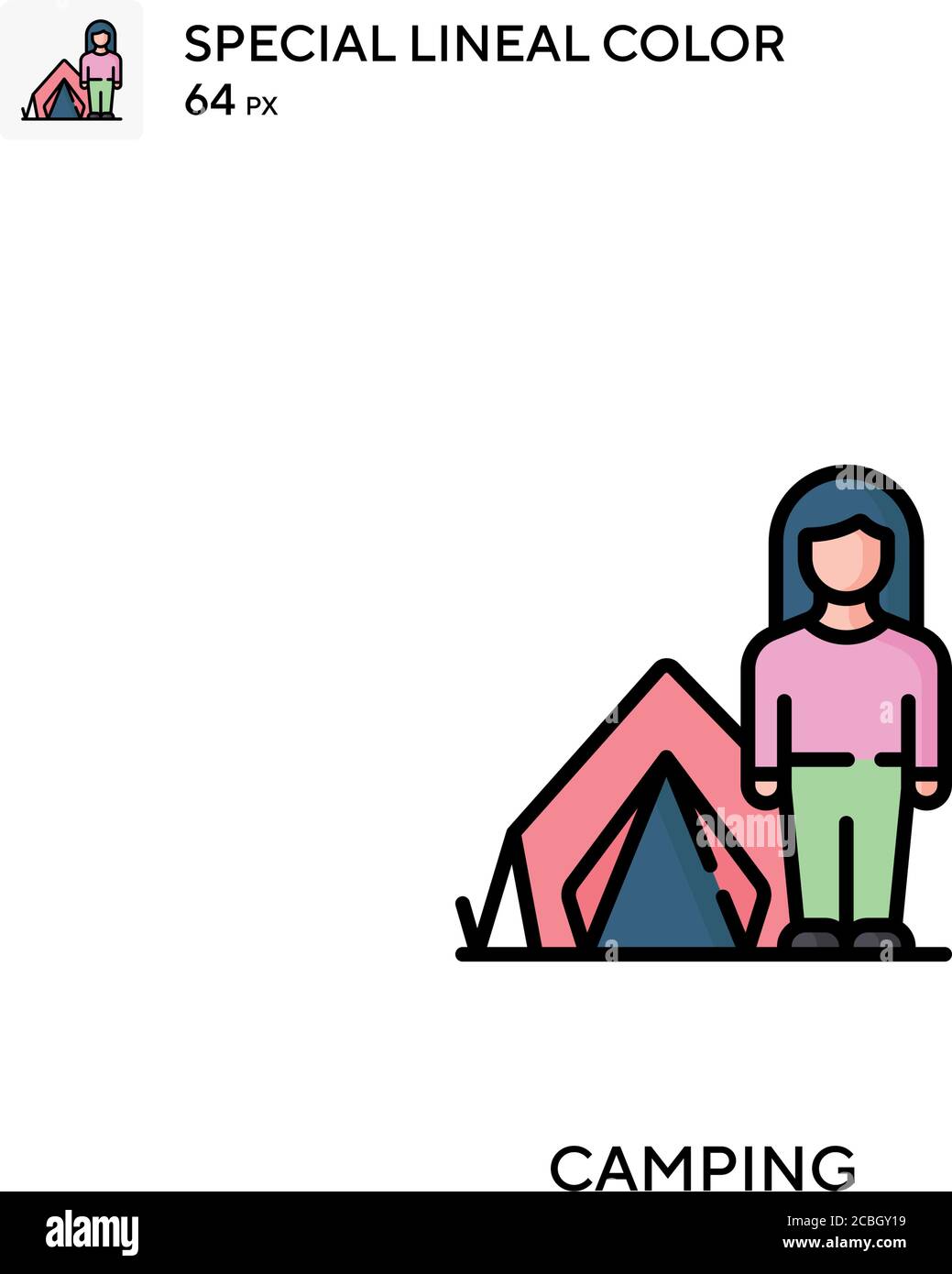 Group young people camping Stock Vector Images - Alamy