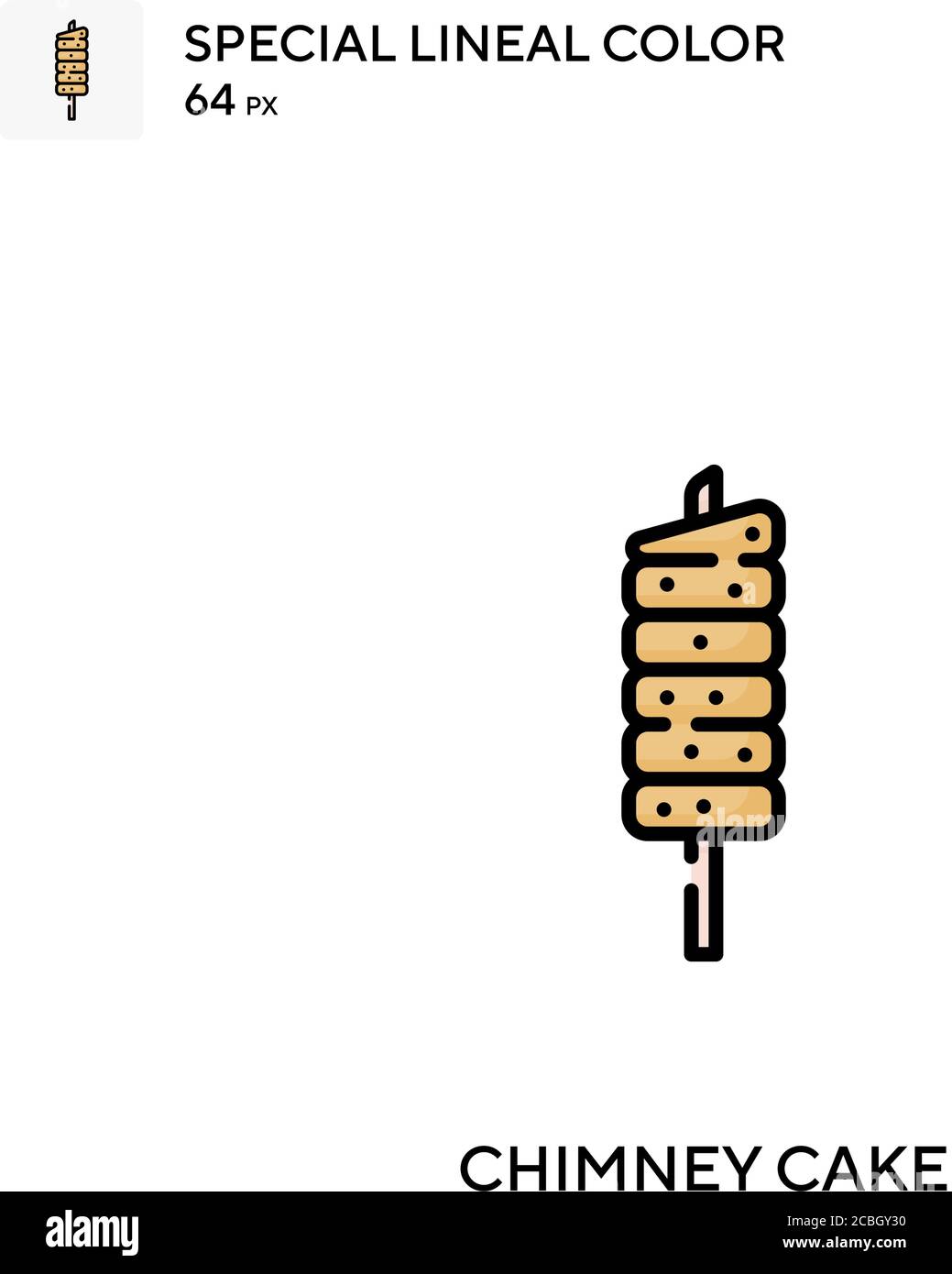 Chimney cake special lineal color vector icon. Chimney cake icons for ...