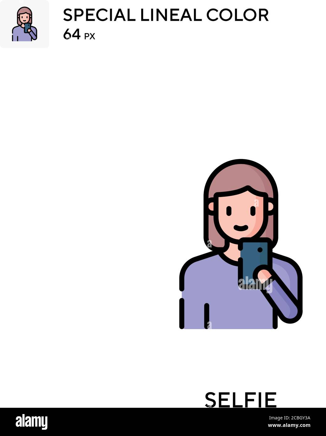 Selfie special lineal color vector icon. Selfie icons for your business ...