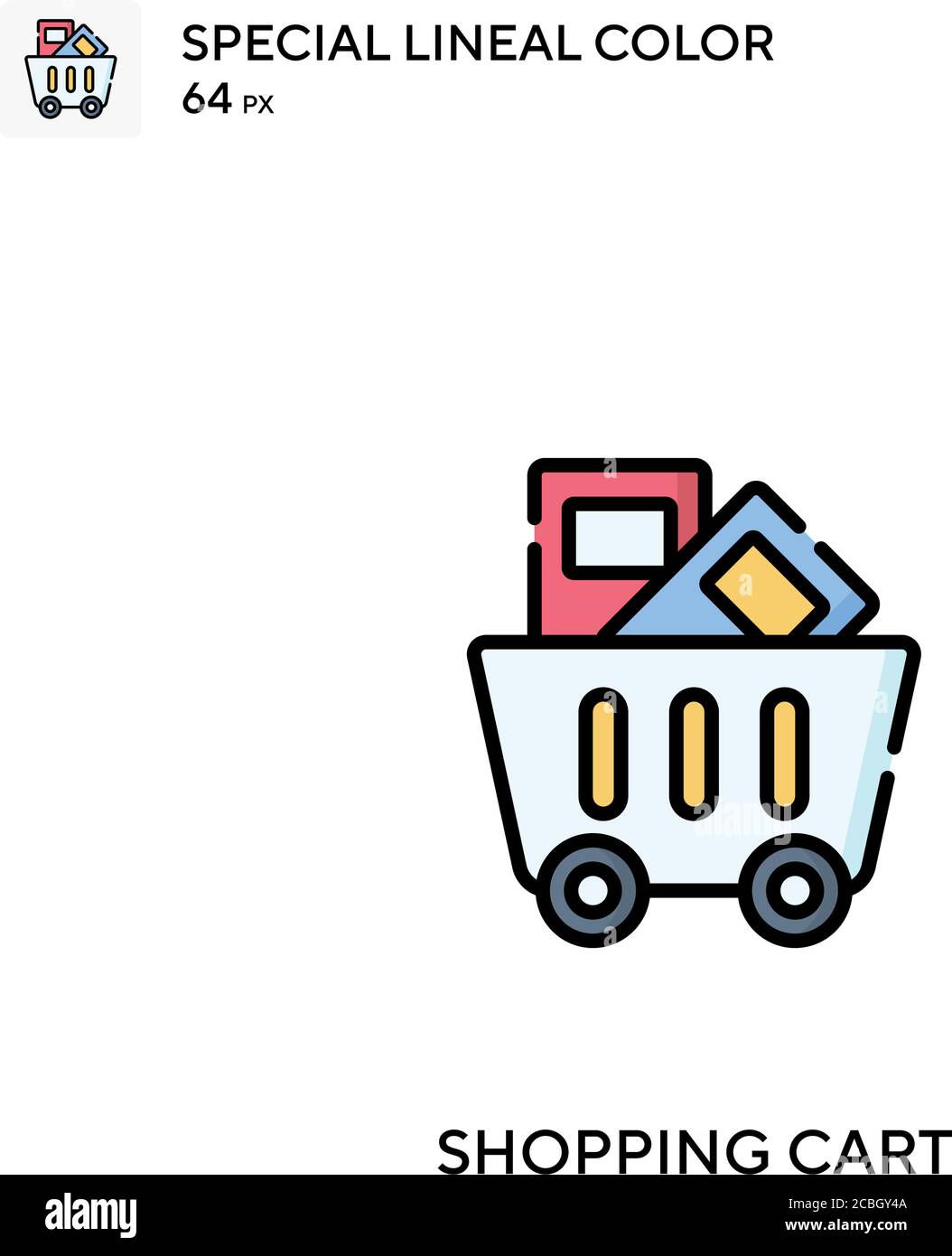 Shopping cart special lineal color vector icon. Shopping cart icons for ...