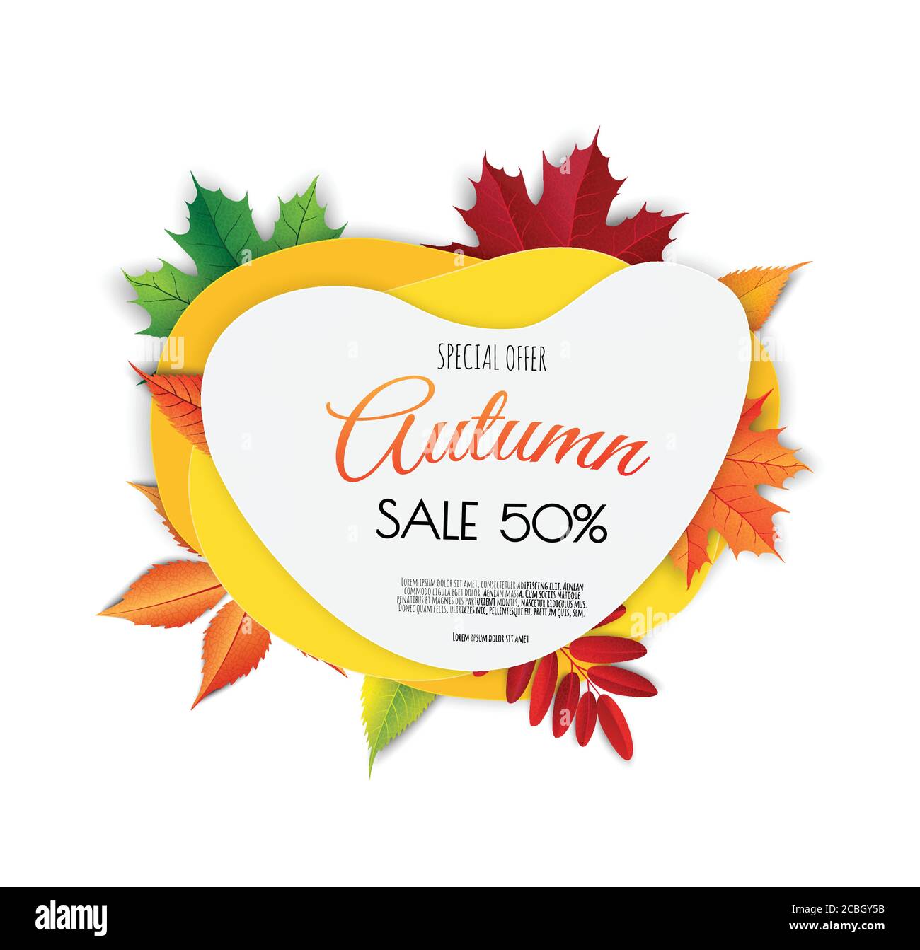 Autumn seasonal background frame with falling autumn leaves and room ...