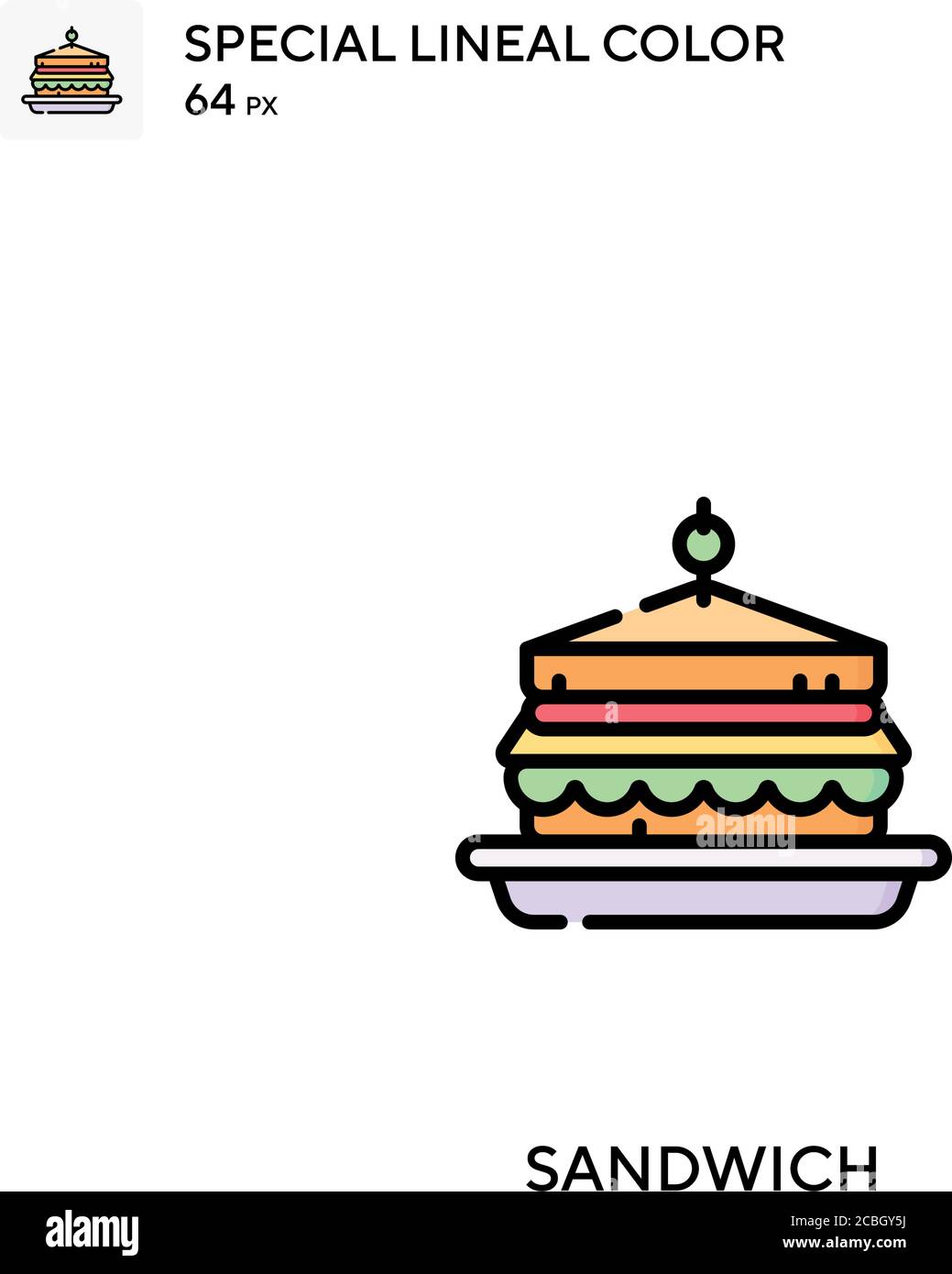 Sandwich special lineal color vector icon. Sandwich icons for your ...