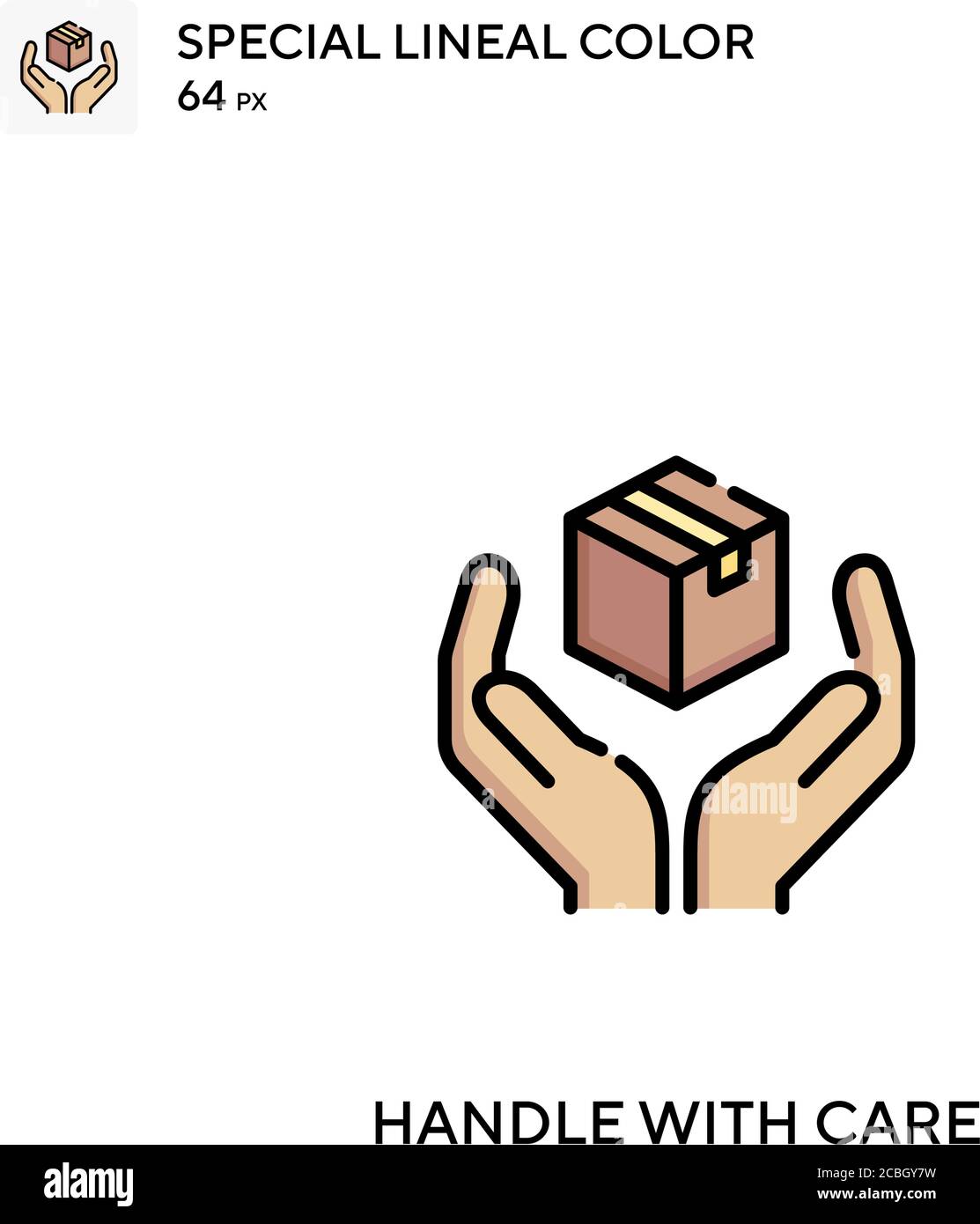 Handle with care special lineal color vector icon. Handle with care ...