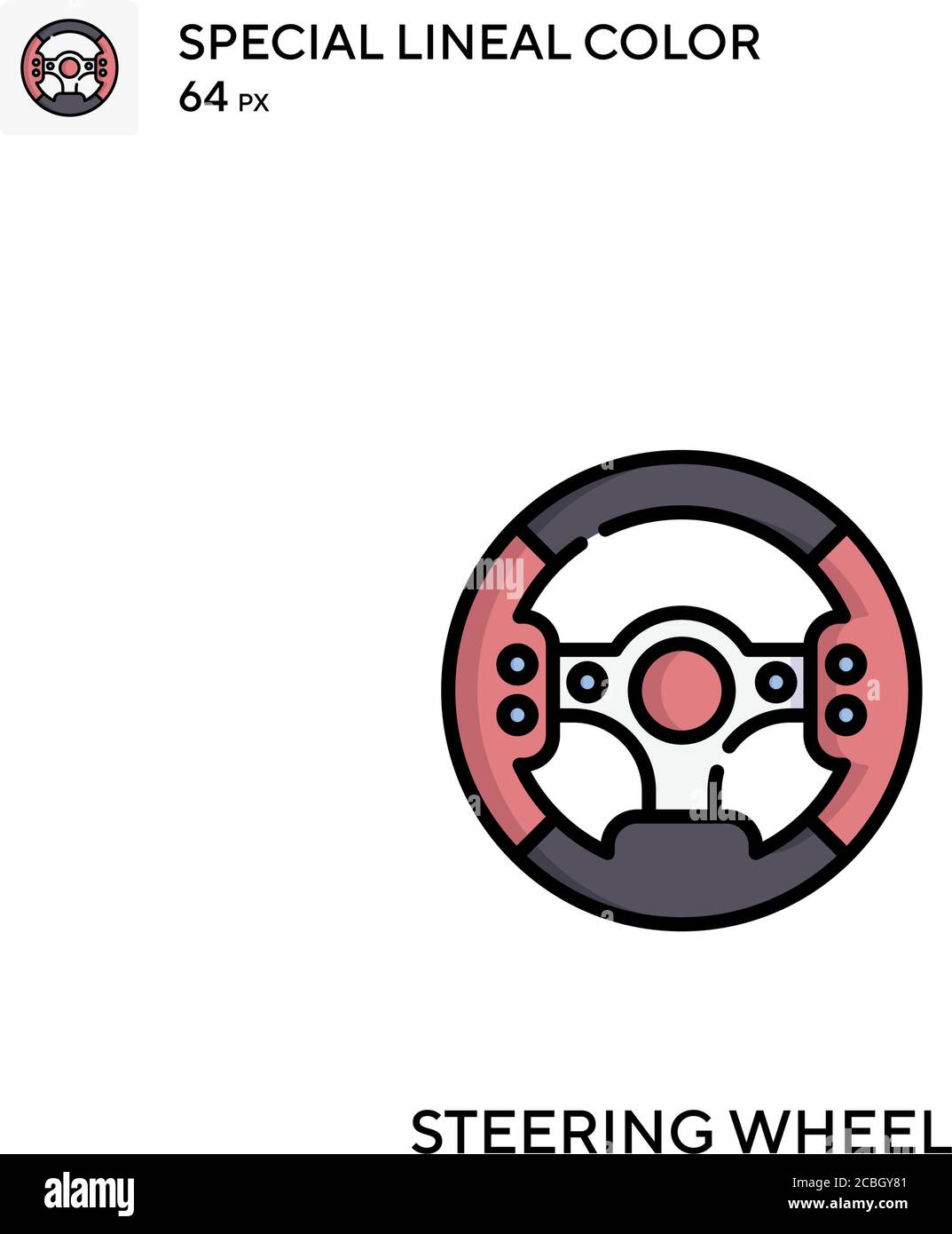 Steering wheel special lineal color vector icon. Steering wheel icons ...