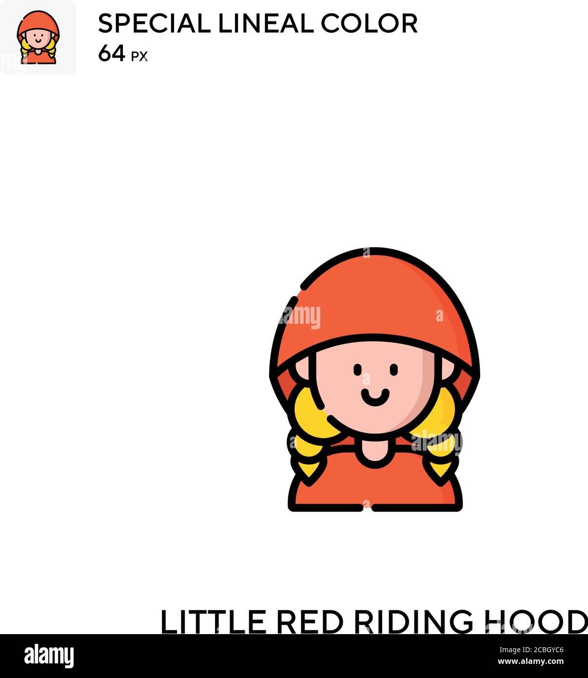 Little red riding hood special lineal color vector icon. Little red ...