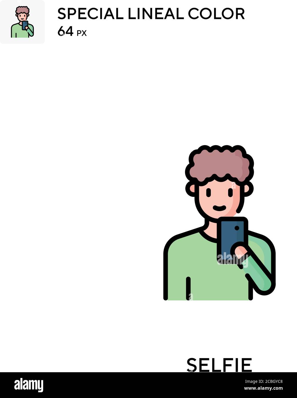 Selfie special lineal color vector icon. Selfie icons for your business ...