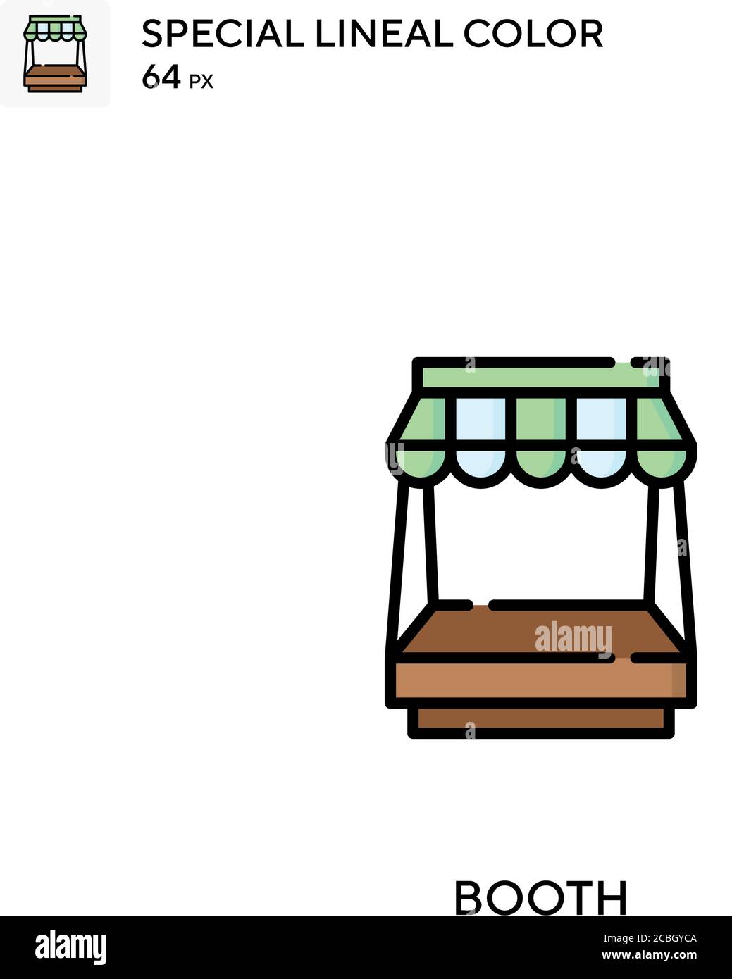 Booth special lineal color vector icon. Booth icons for your business ...