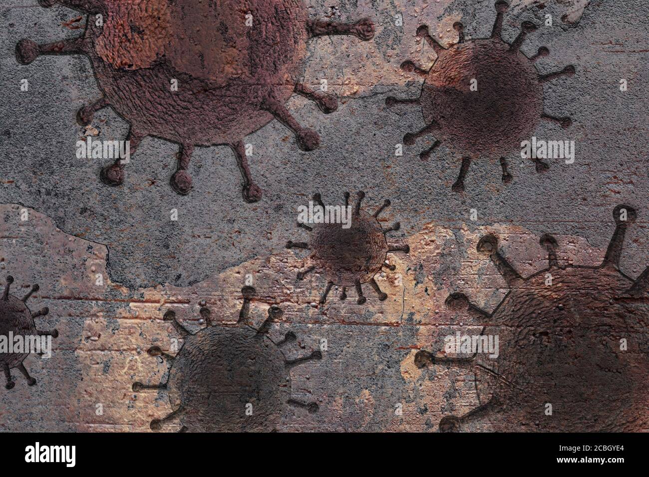 Old stone and rock textures with some virus fossil virus visualization ...