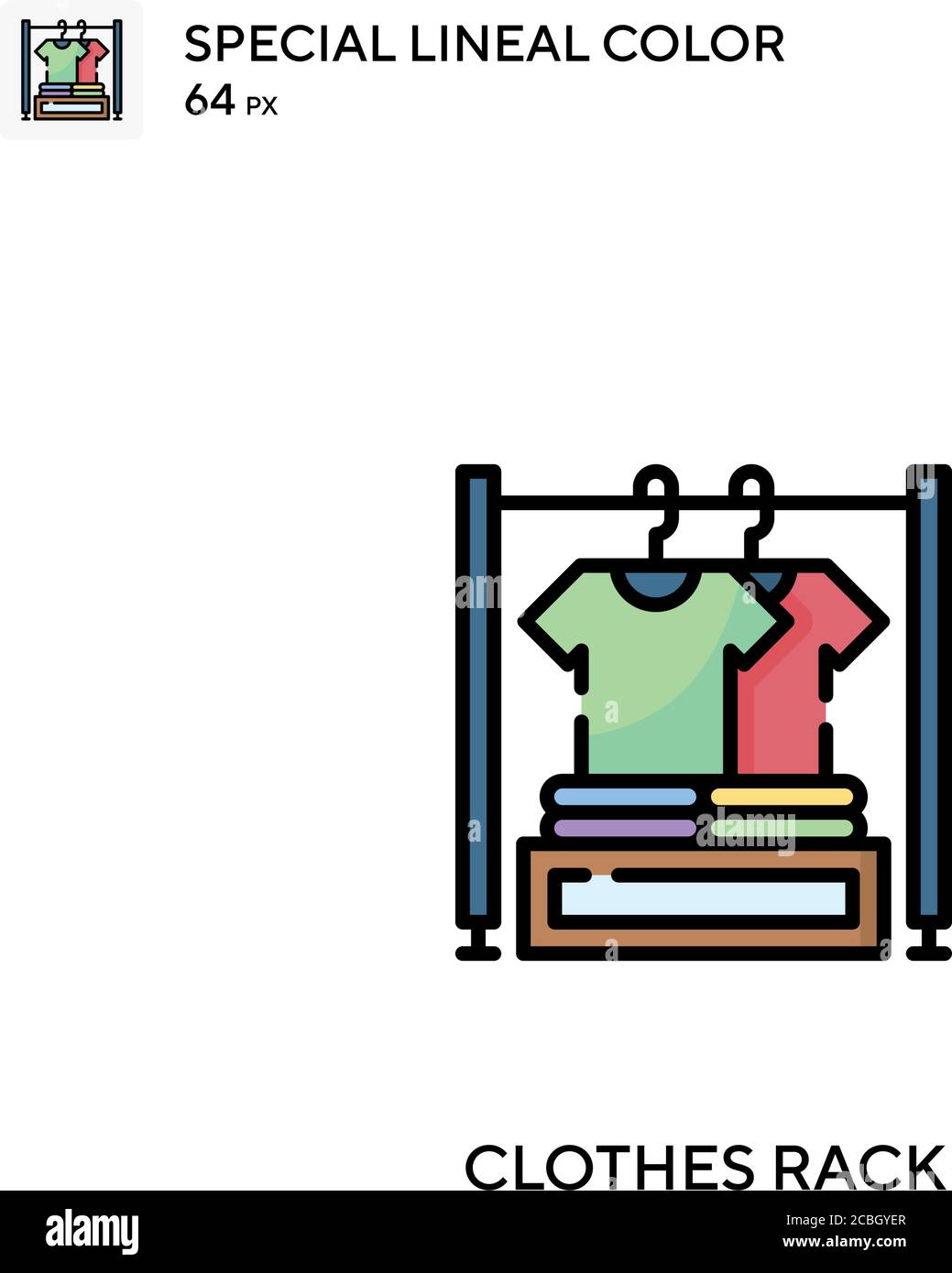 Clothes rack special lineal color vector icon. Clothes rack icons for ...