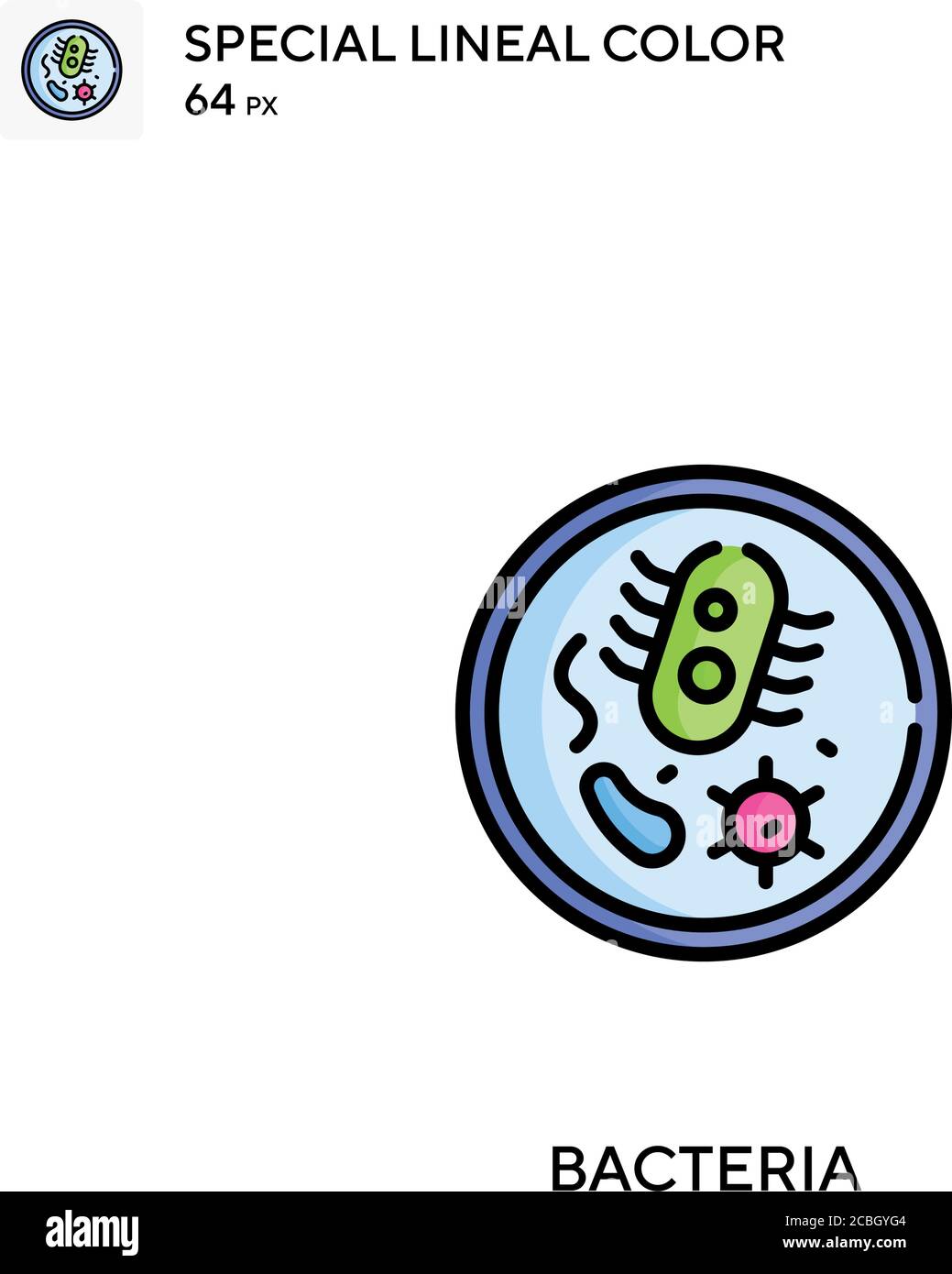Bacteria special lineal color vector icon. Bacteria icons for your ...