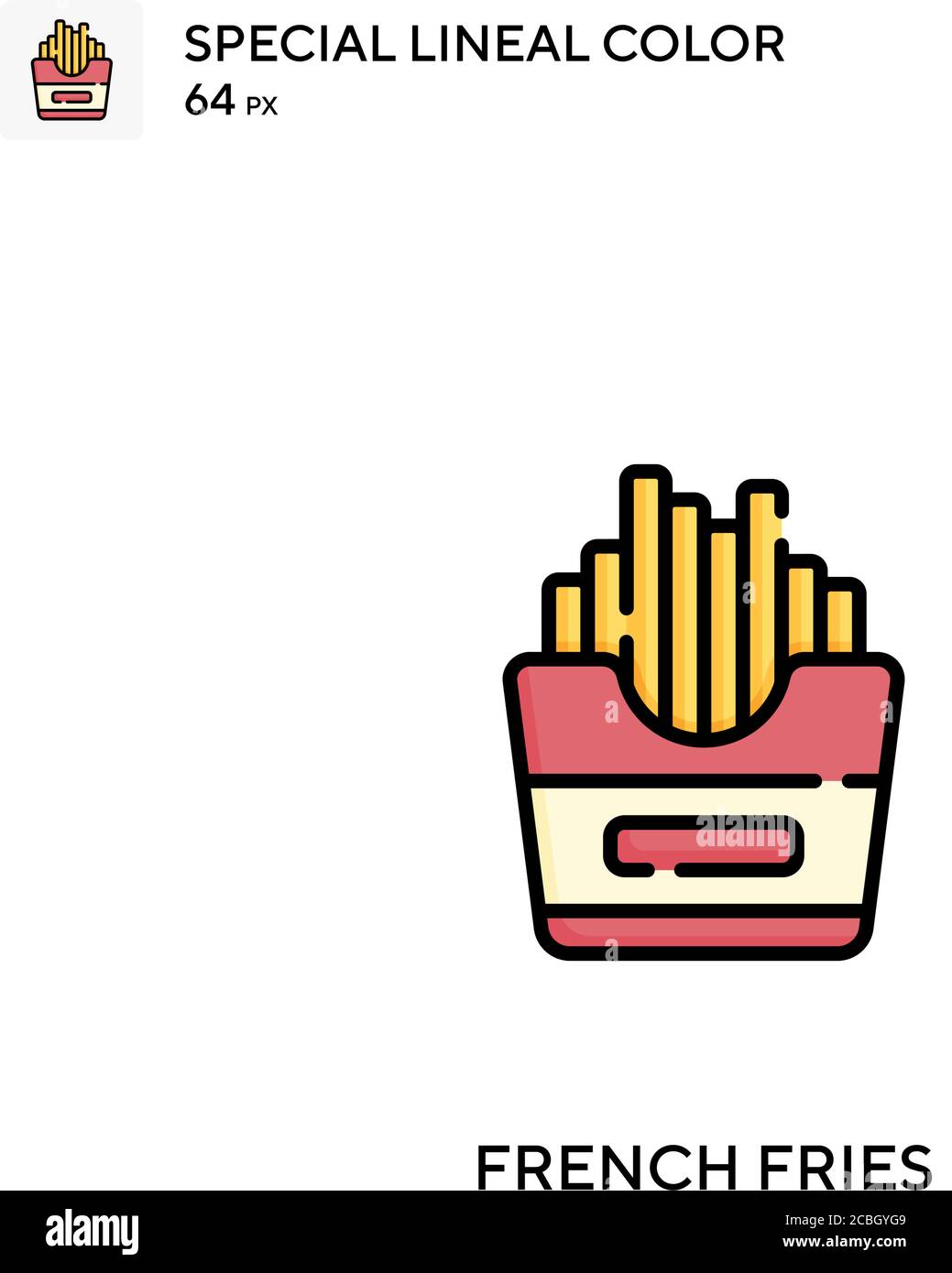 French fries special lineal color vector icon. French fries icons for ...