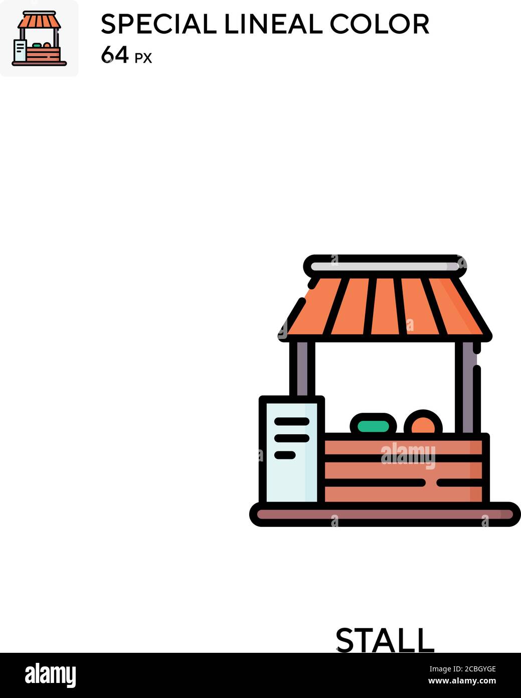 Stall special lineal color vector icon. Stall icons for your business ...