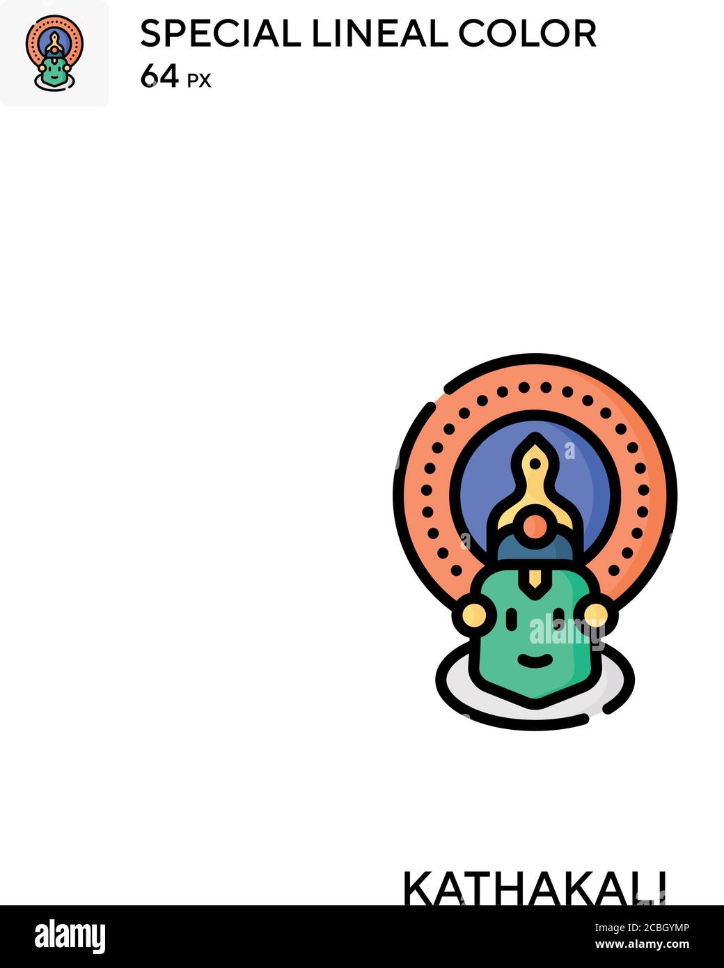 Kathakali special lineal color vector icon. Kathakali icons for your ...