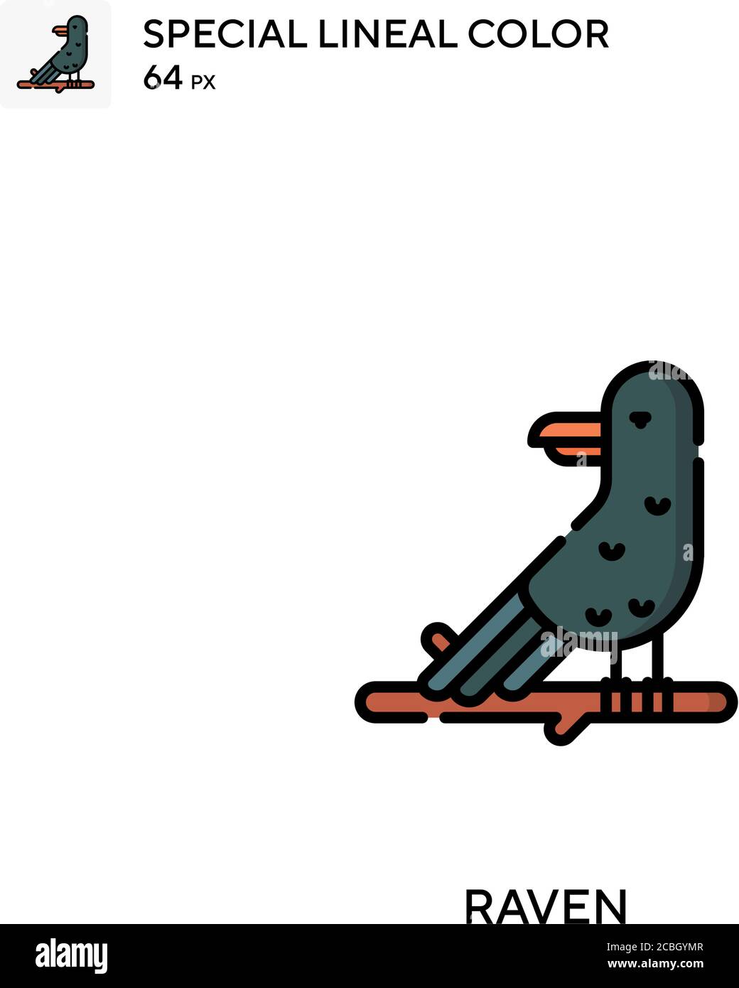 Raven special lineal color vector icon. Raven icons for your business ...