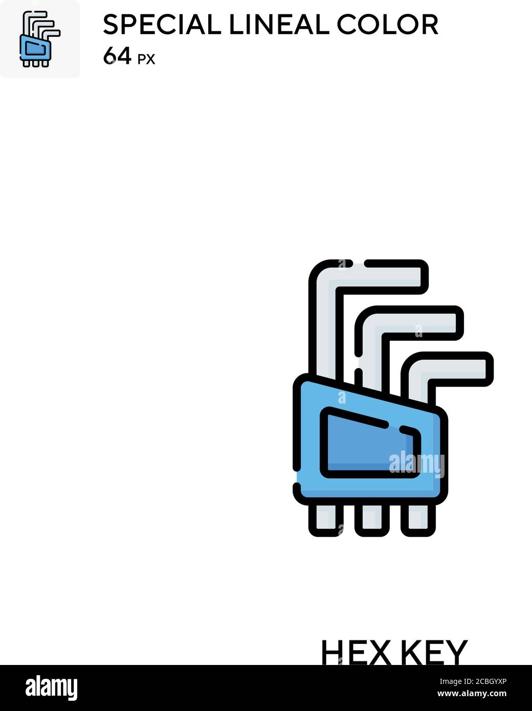 Hex key special lineal color vector icon. Hex key icons for your ...