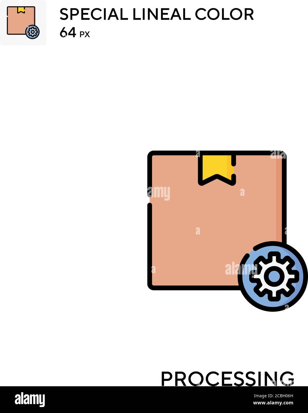 Processing special lineal color vector icon. Processing icons for your ...