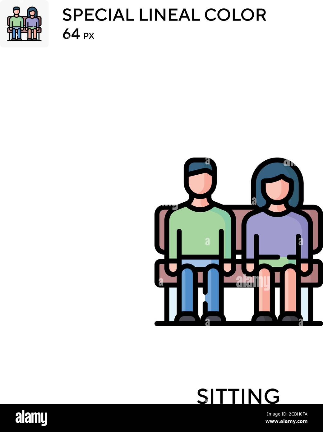 Sitting special lineal color vector icon. Sitting icons for your ...