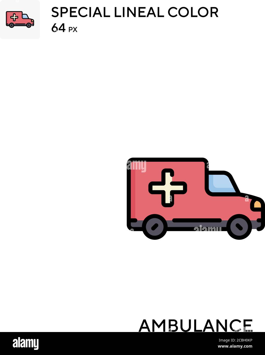 Ambulance special lineal color vector icon. Ambulance icons for your ...