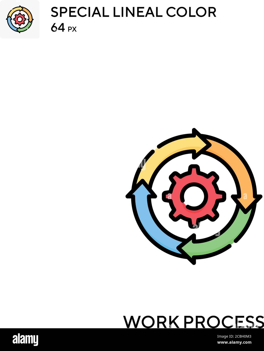 Work process special lineal color vector icon. Work process icons for ...