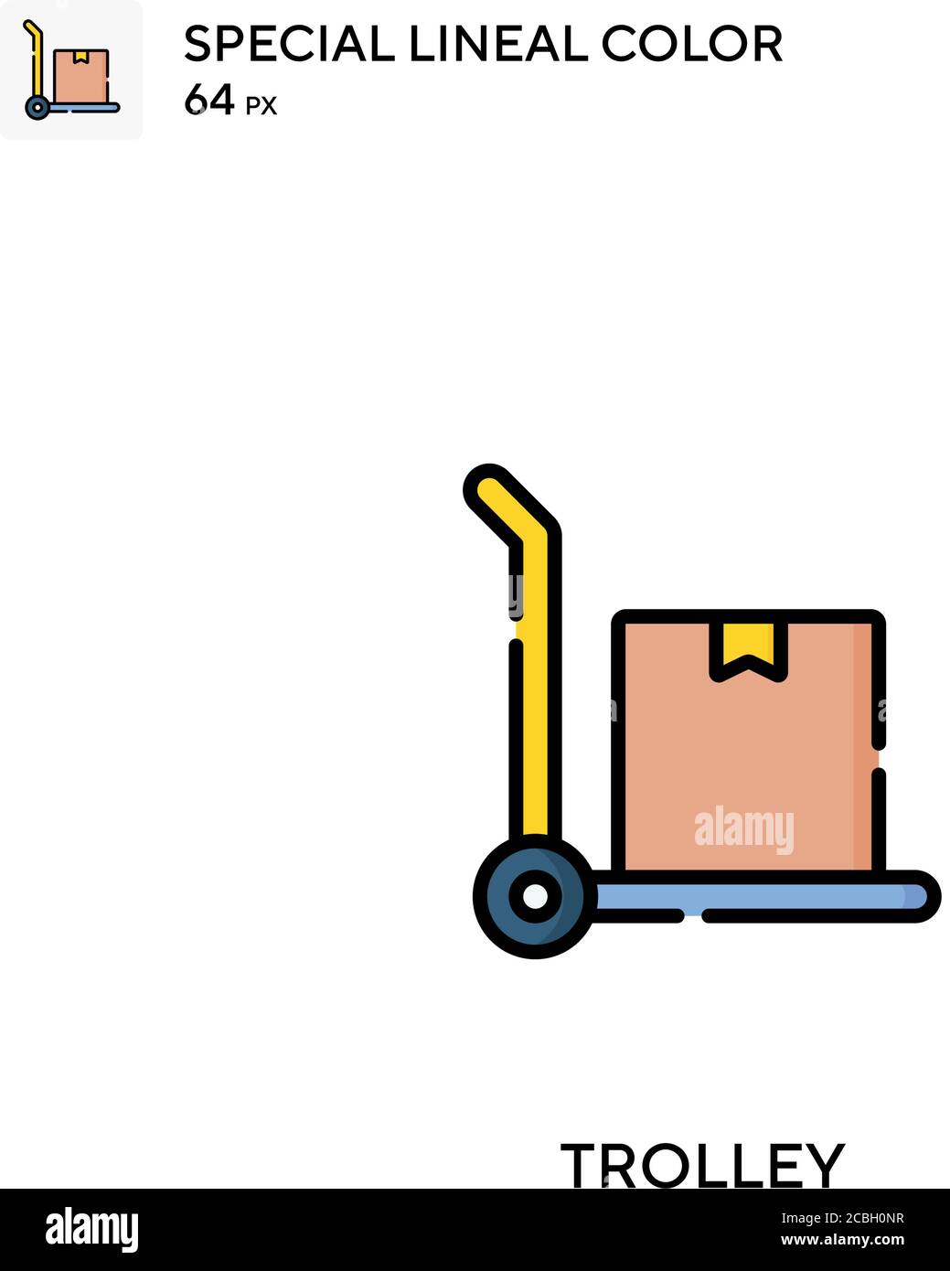 Trolley special lineal color vector icon. Trolley icons for your ...