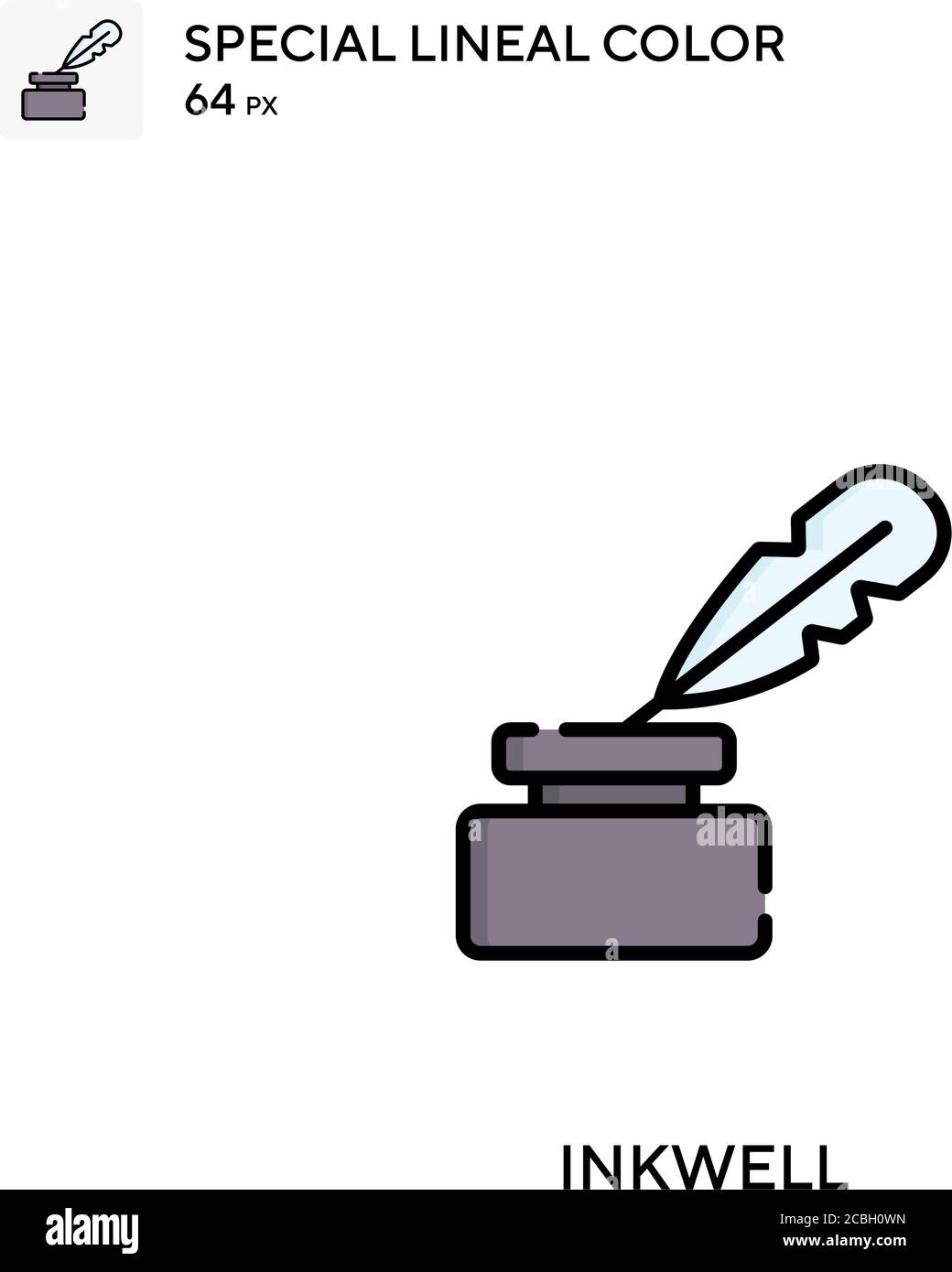 Inkwell special lineal color vector icon. Inkwell icons for your ...
