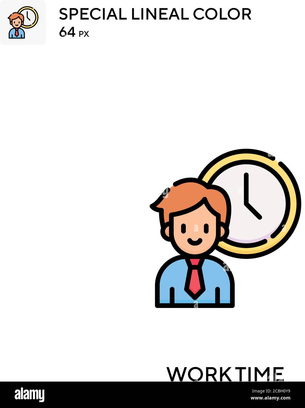 Work time special lineal color vector icon. Work time icons for your ...