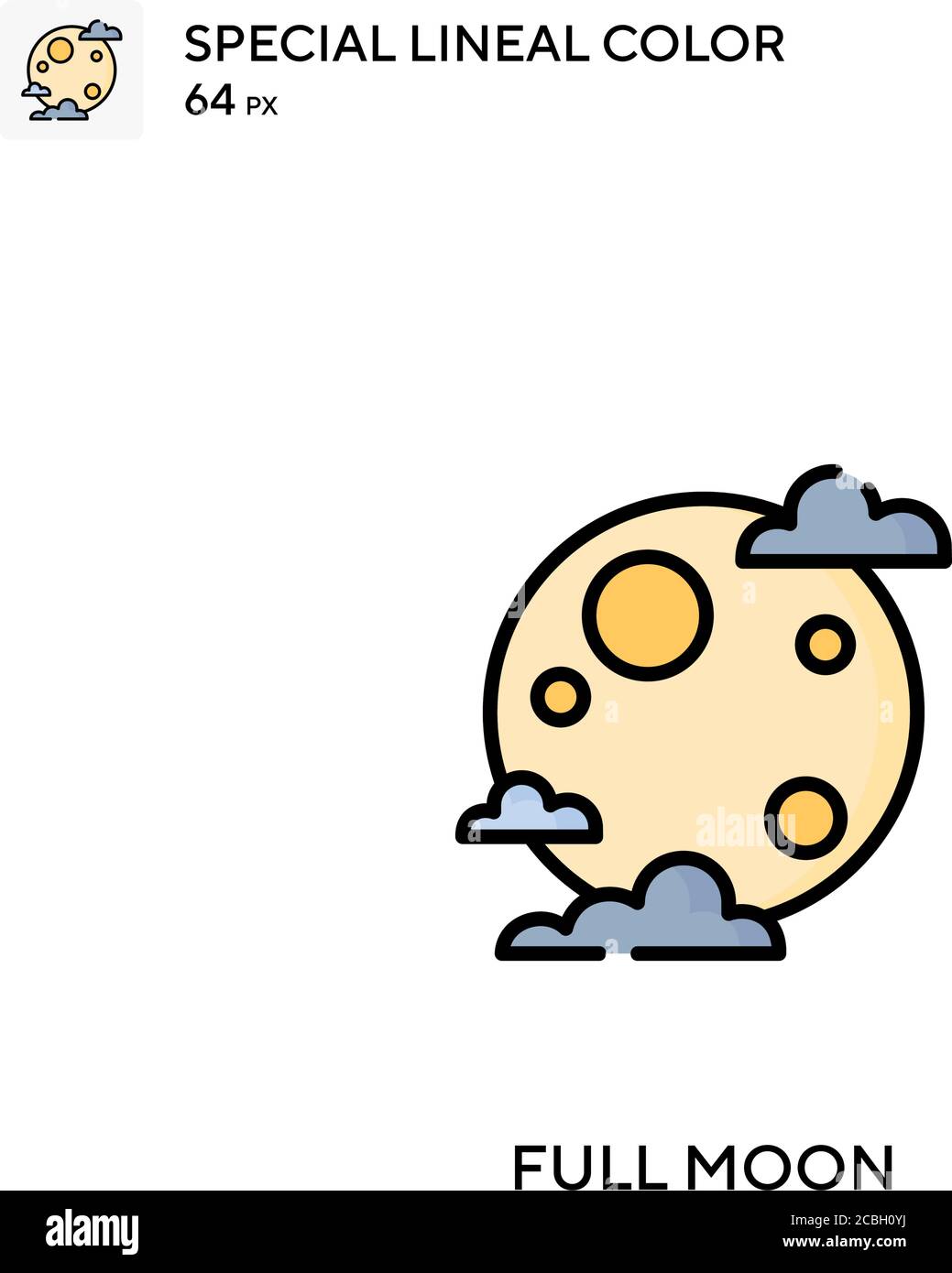 Full moon special lineal color vector icon. Full moon icons for your ...