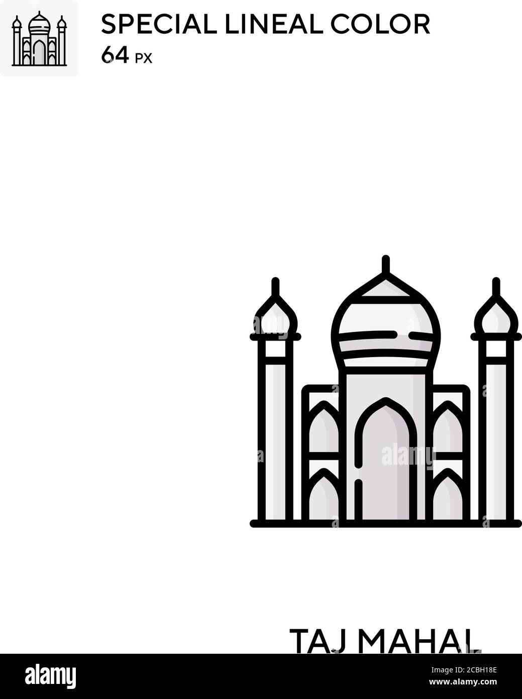 Taj mahal special lineal color vector icon. Taj mahal icons for your ...