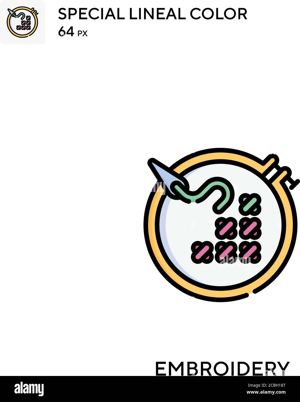 Embroidery special lineal color vector icon. Embroidery icons for your ...